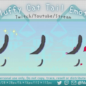Animated Emote [FLUFFY CAT TAIL Black] Animated Emote for Twitch ...