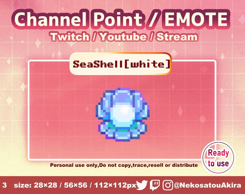 Pixel Art [seashell White] Channel Points for Twitch | Twitch Channel ...