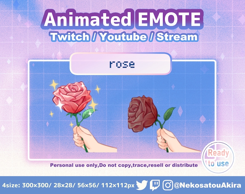 Animated Emote [ROSE] Animated Emote for Twitch, Discord | Valentines ...