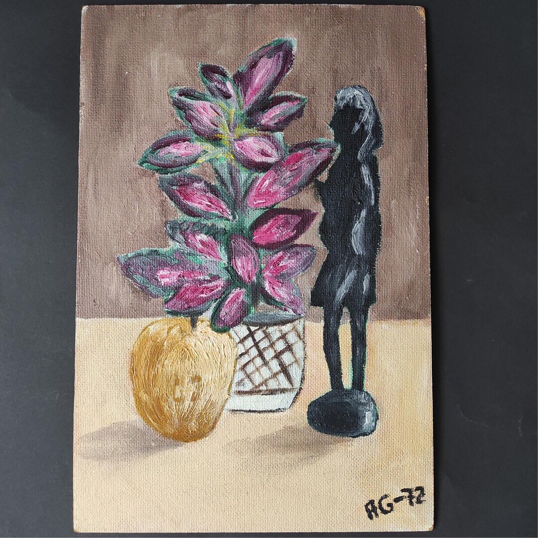 Original Abstract Still Life Art, Figures Wall Art, Flower Painting ...