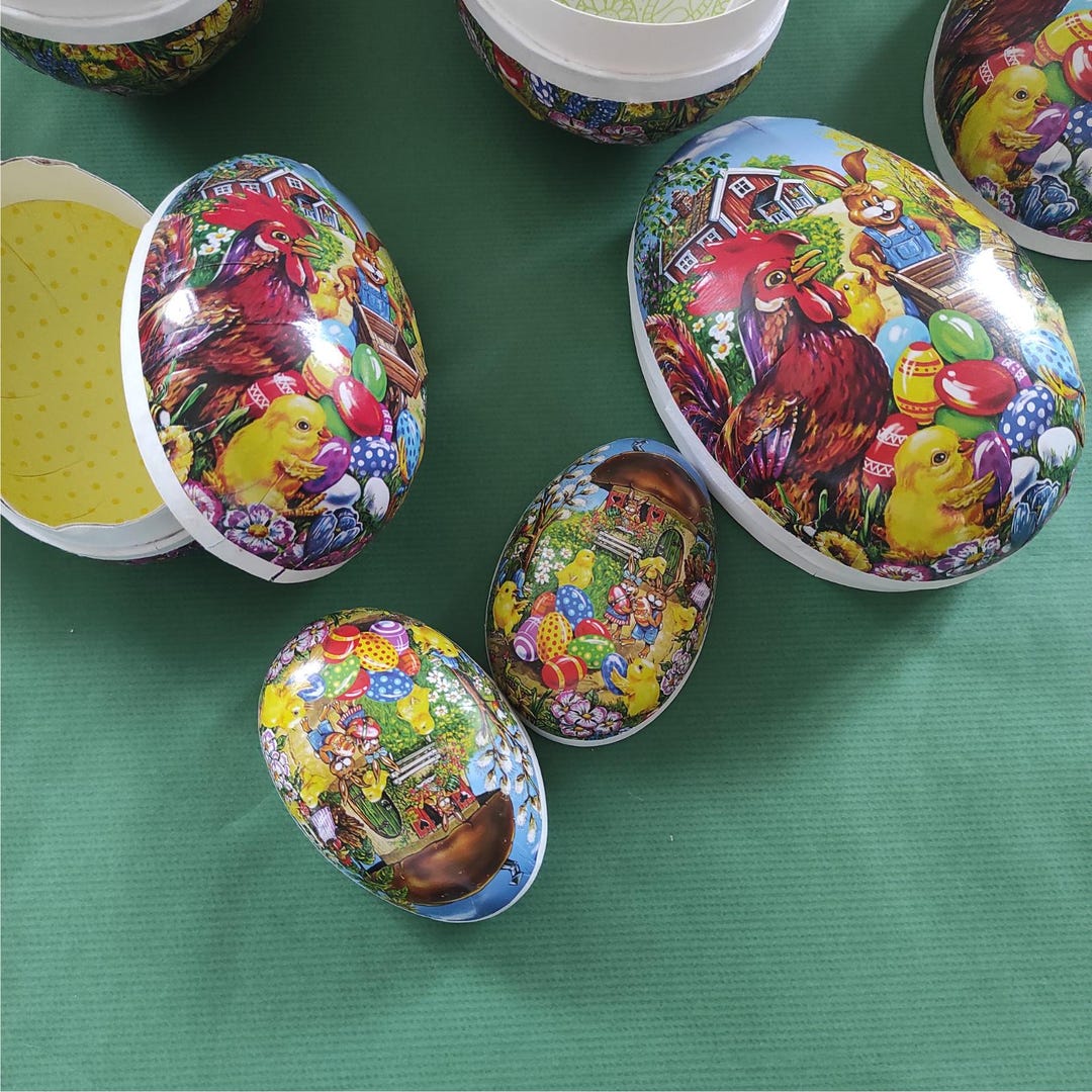 Vintage Easter Egg Containers, German Cardboard Eggs, German Easter ...