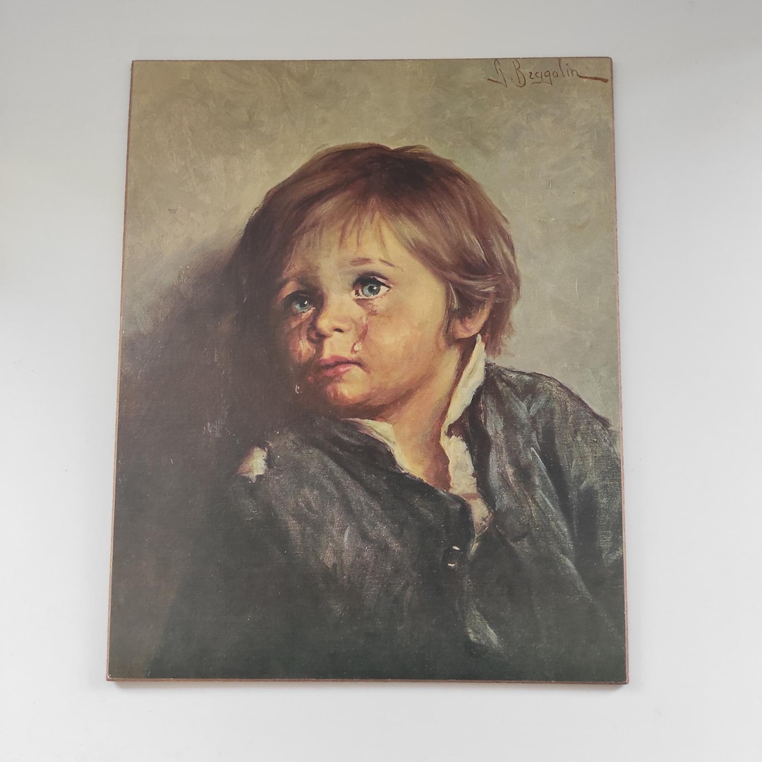 Iconic Vintage Crying Boy, Giovanni Bragolin Reproduction, Medium Size ...