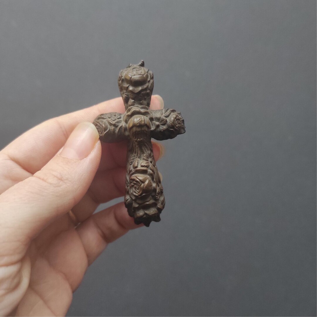 Victorian Mourning Cross With Defects, Antique Victorian Hand Carved ...