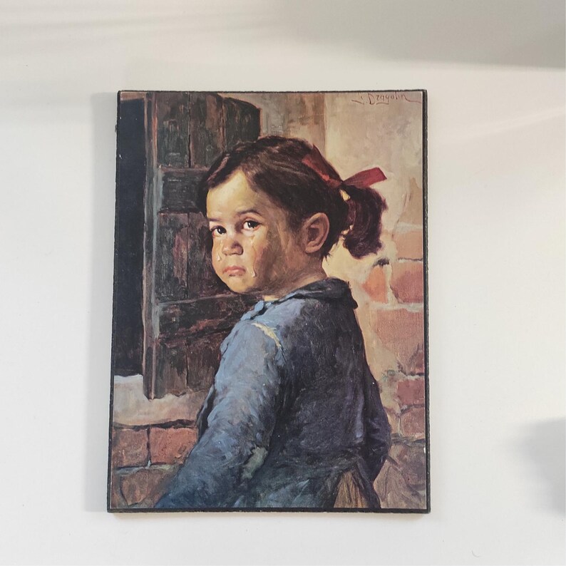 Giovanni Bragolin Crying Girl Reproduction With Defects, Iconic Vintage ...