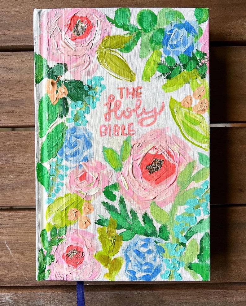 Hand Painted Holy Bibles (FLORALS) - Etsy