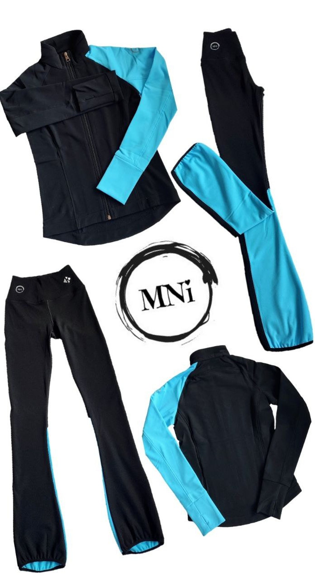 THERMO Figure Skating Outfit for Practice Set 2 Parts BLUE & BLACK - Etsy