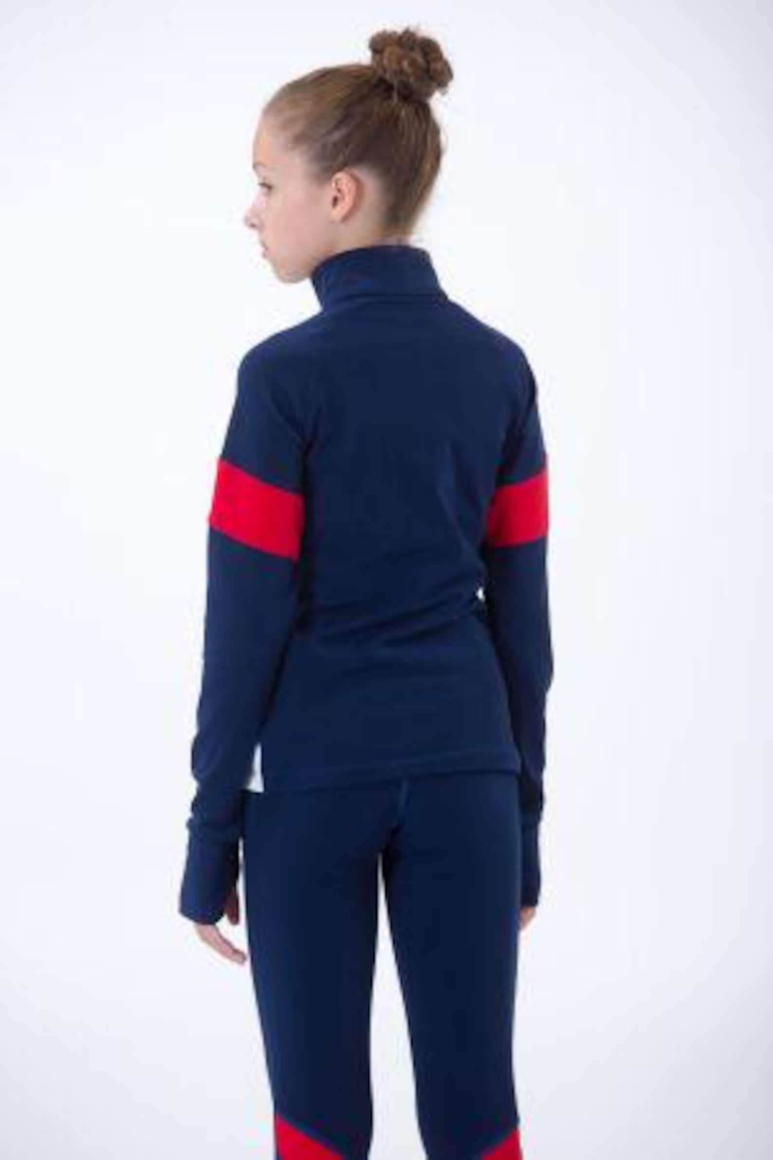 THERMO Figure Skating Outfit for Practice Set 2 Parts Blue-white-red ...