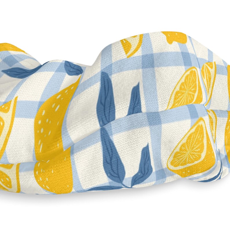 Lemon Print Scrunchie, Citrus Hair Accessory, Cute Summer Accessory ...
