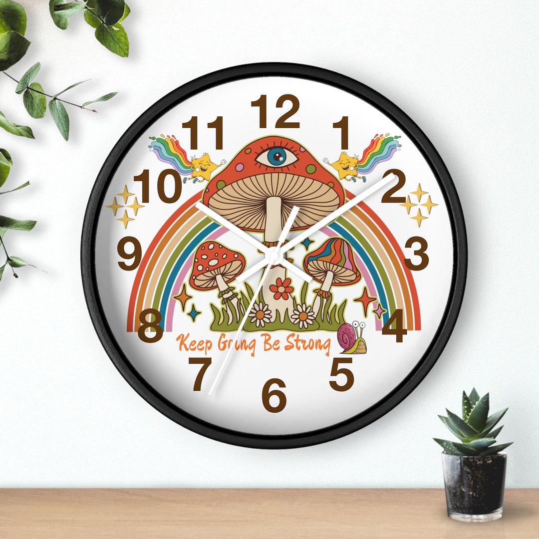 Wall Clock, Mushroom Clock, Retro Mushroom Clock, Gift for Him, Gift ...