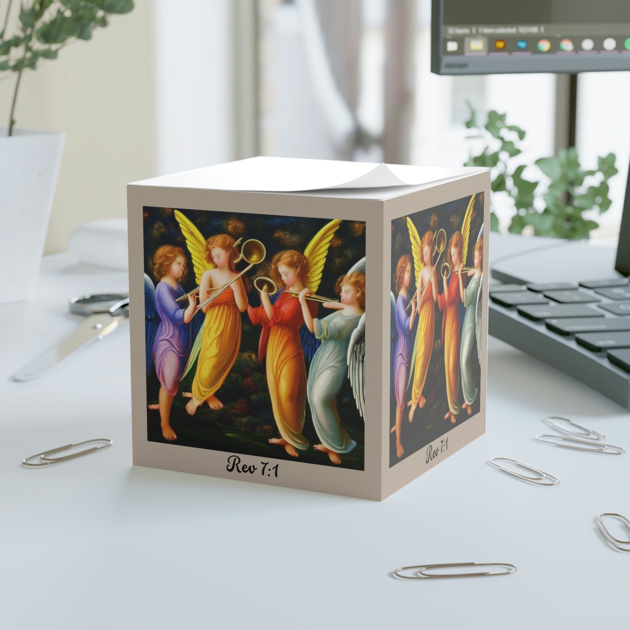 Note Cube Angels Spiritual Four Angels Bible Note Cube - Etsy