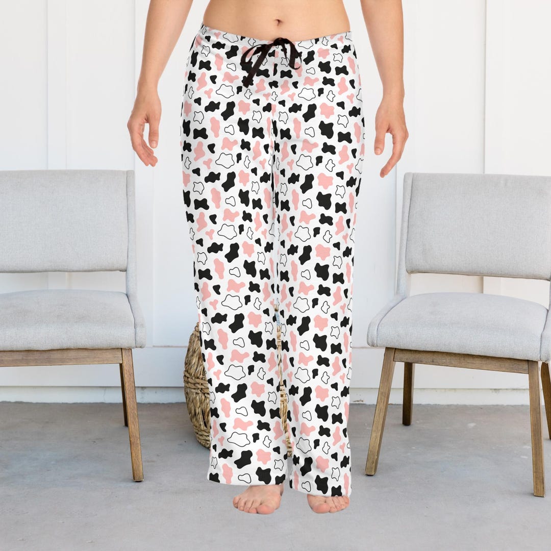 Cozy Cow Pajama Pants for Relaxation, Cow Sleepwear, Bedtime Loungewear ...