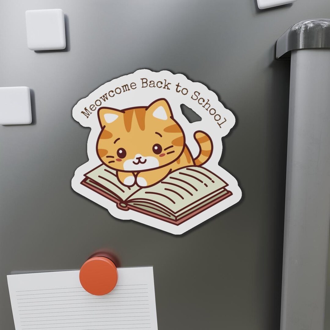 Cute Cat Reader Die-cut Magnets, Back to School Decor, Classroom Gift ...