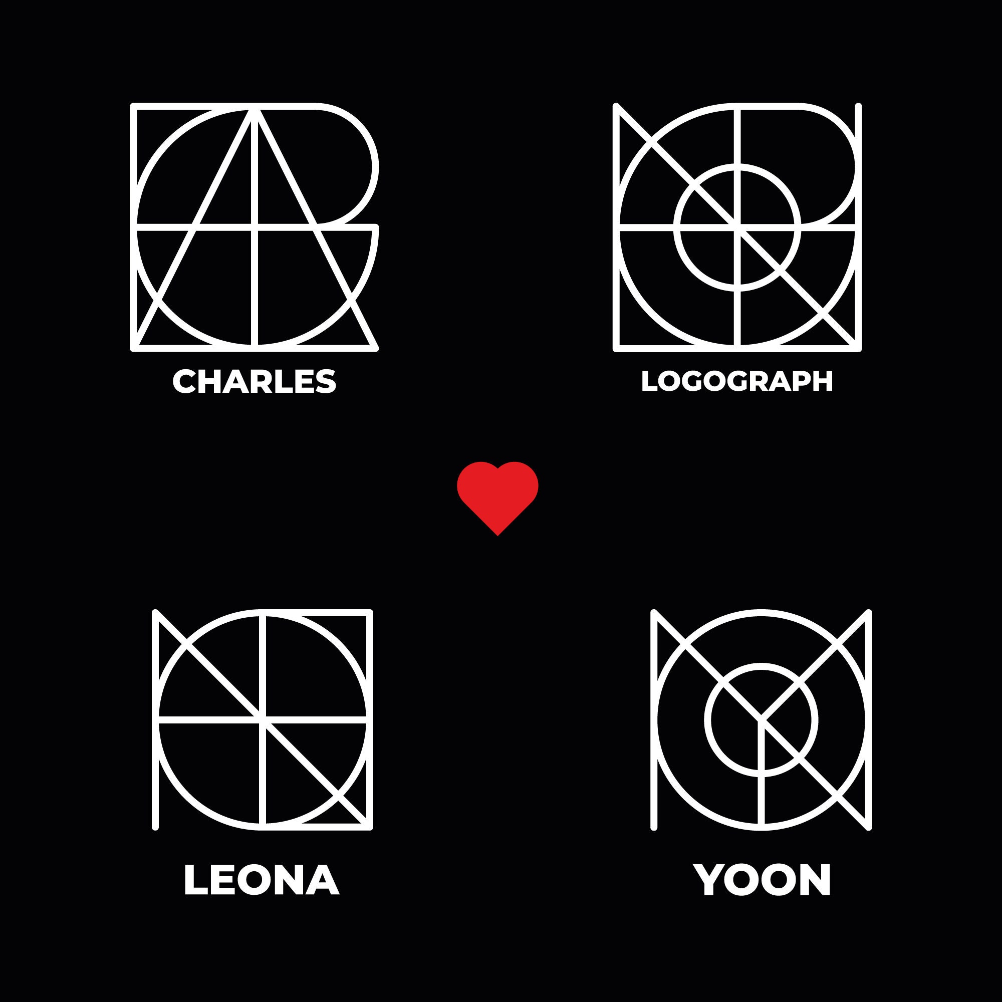 Four Names Logo Design Custom Name Logo Name Logo Design | Etsy UK