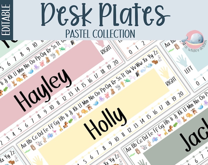 Name Tags for Student Desk - Editable Name Plates for Primary - Student ...