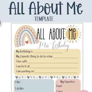 Boho Rainbow Classroom Decor Bundle, Editable Classroom Decor, Boho ...