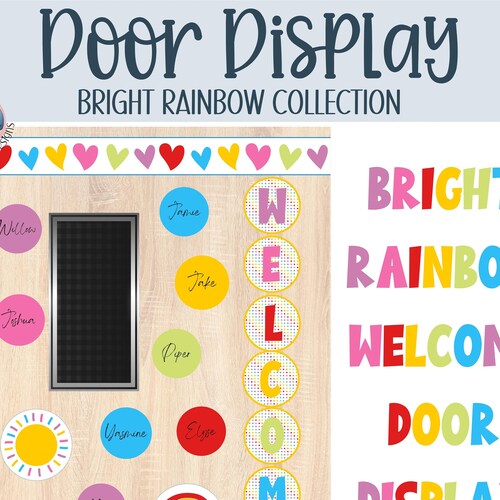 Boho Rainbow Classroom Door Display Editable Classroom - Etsy UK