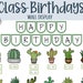 Cactus Classroom Birthday Chart: Plant Bulletin Board Display (digital ...