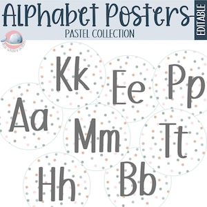 Calming Alphabet Posters, Classroom Alphabet Display Posters Bundle ...
