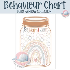 Classroom Behaviour Chart, Boho Rainbow Student Behavior Chart, Kids ...