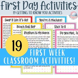 First Day Getting to Know You Activities, Ice Breaker Activity Bundle ...