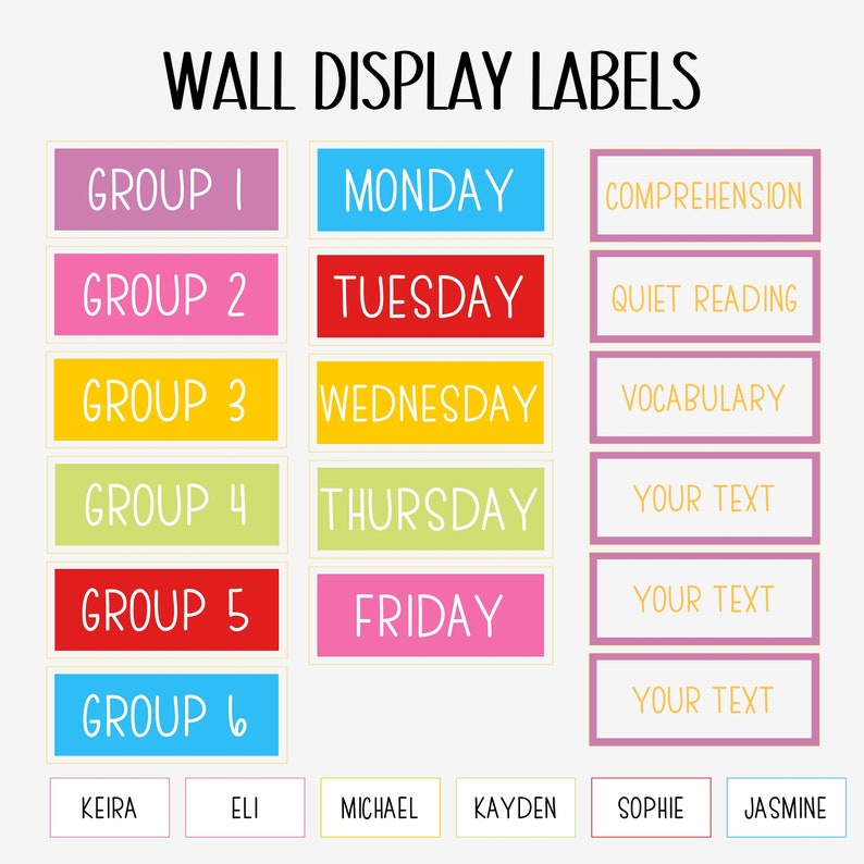 Student Reading Groups Organizer Editable Classroom Display - Etsy