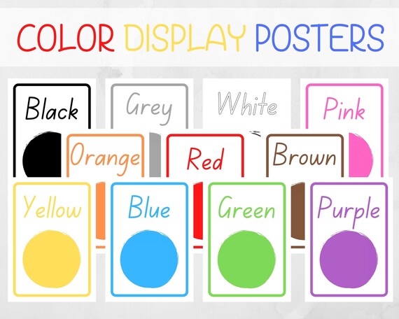 Color Chart Classroom Decor Color Display Poster Colour - Etsy Australia