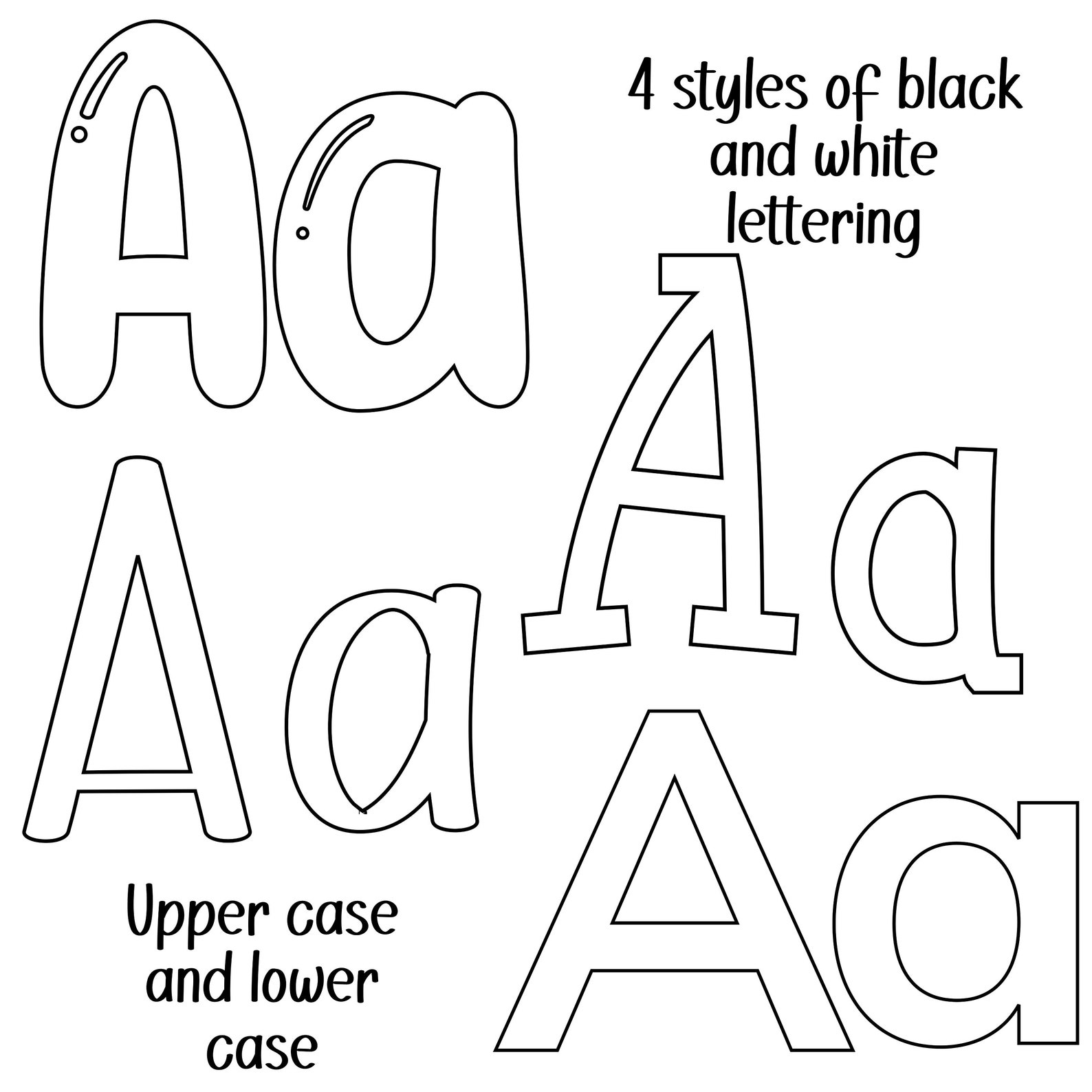 Printable Bulletin Board Lettering Pack: Blackline Classroom Decor (A4 ...