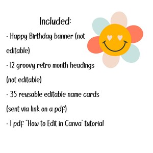 Groovy Retro Classroom Birthday Display (digital Download) - Etsy