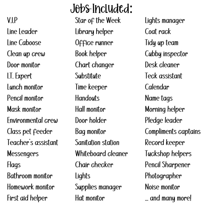 Boho Rainbow Classroom Jobs Chart: Student Responsibility Display ...