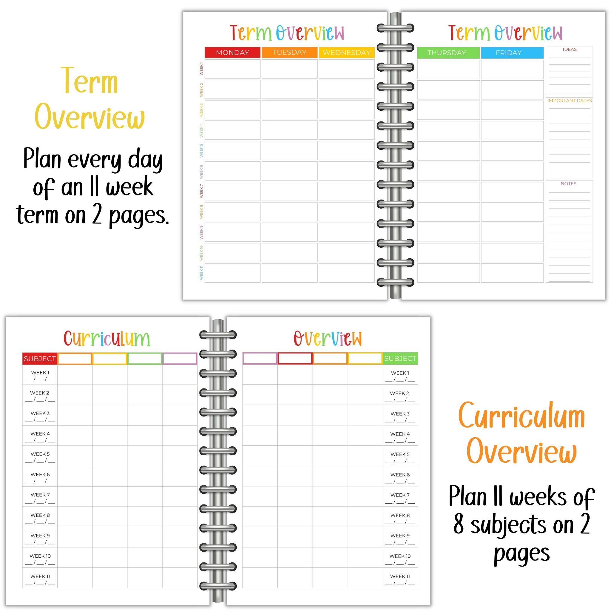Undated Teacher Planner 23-25, Teacher Planner Printable, Teacher ...