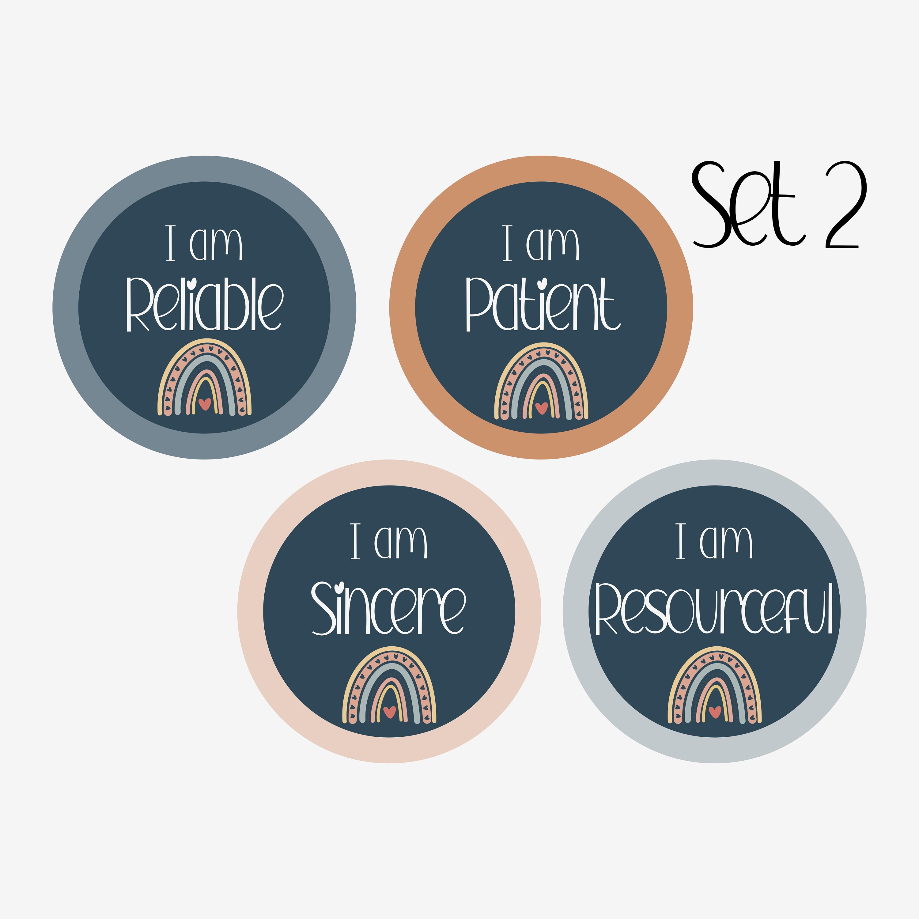 Boho Rainbow Affirmation Station Bundle, Printable Affirmation Cards ...