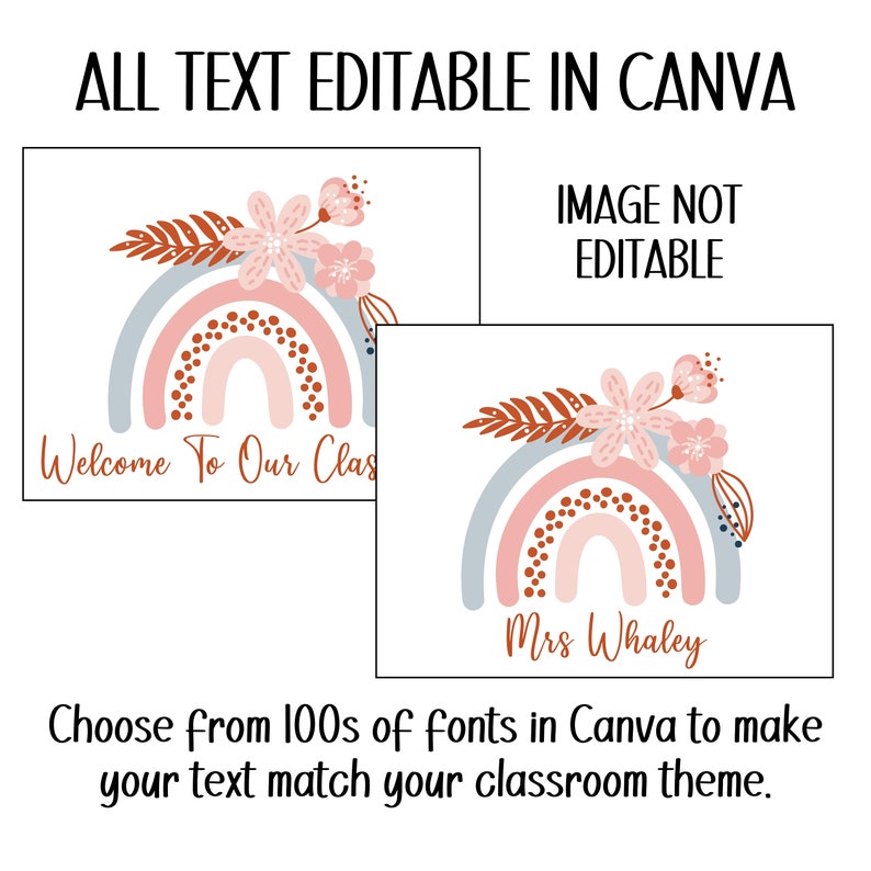Rainbow Classroom Door Display Sign Editable, Classroom Welcome Door ...