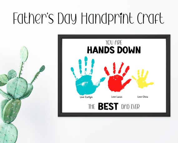 Fathers Day Handprint Craft Best Dad Ever Handprint - Etsy