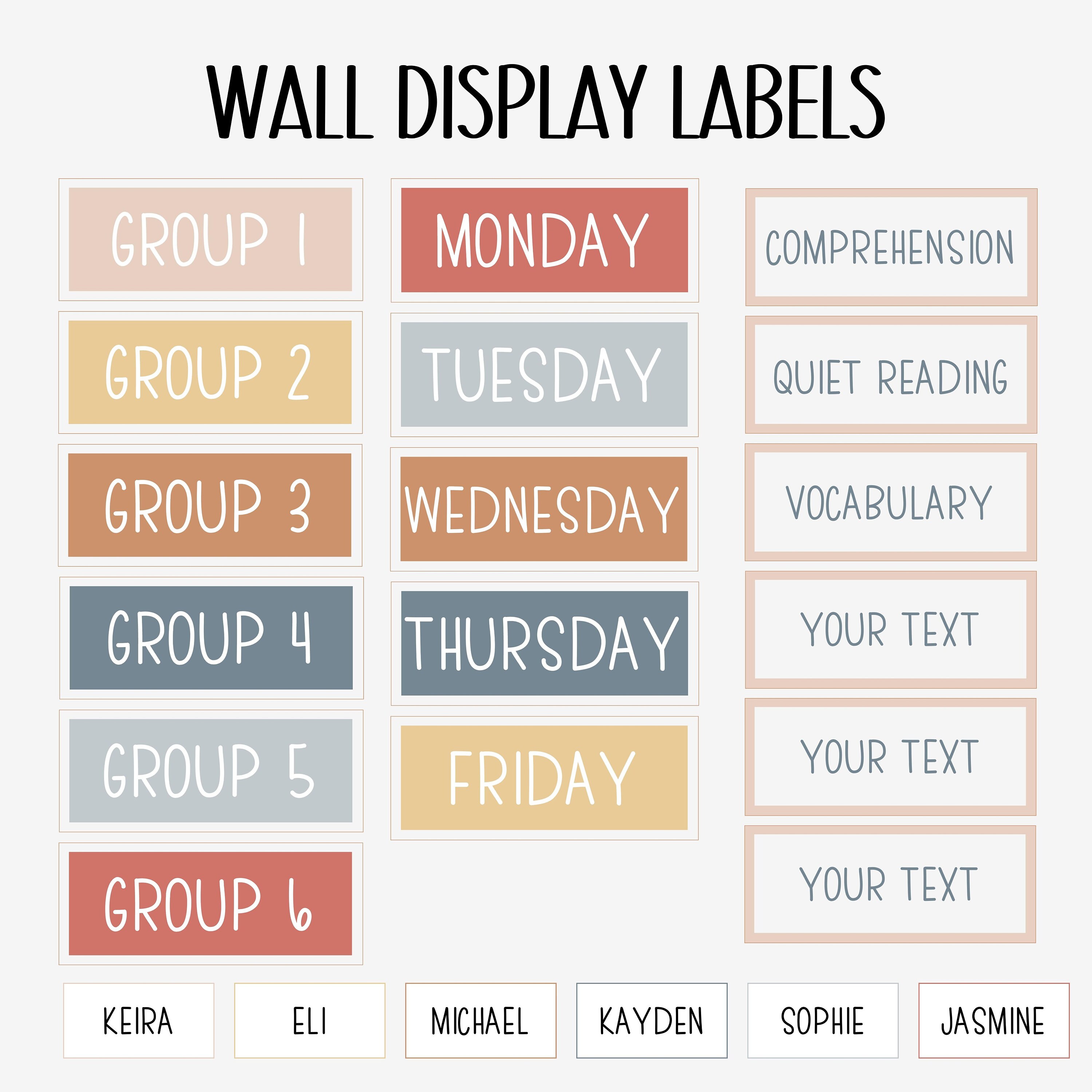 Student Reading Groups Organizer, Editable Classroom Display, Reading ...