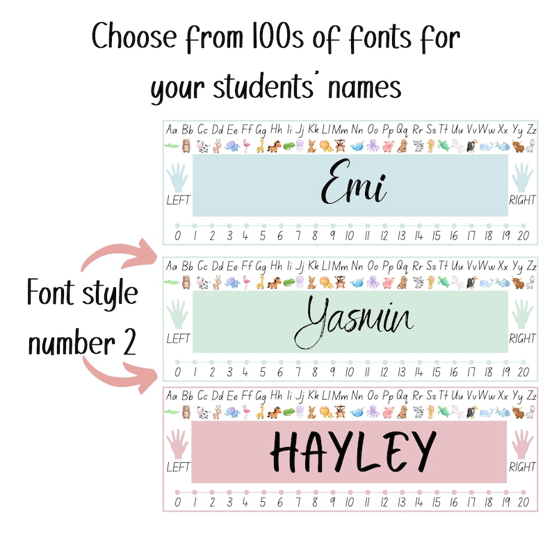 Student Desk Plates, Student Name Cards, Student Desk Tags, Student ...