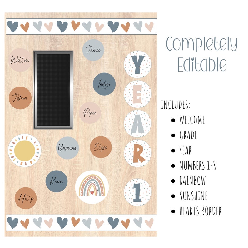 Boho Rainbow Classroom Door Display Editable Classroom - Etsy