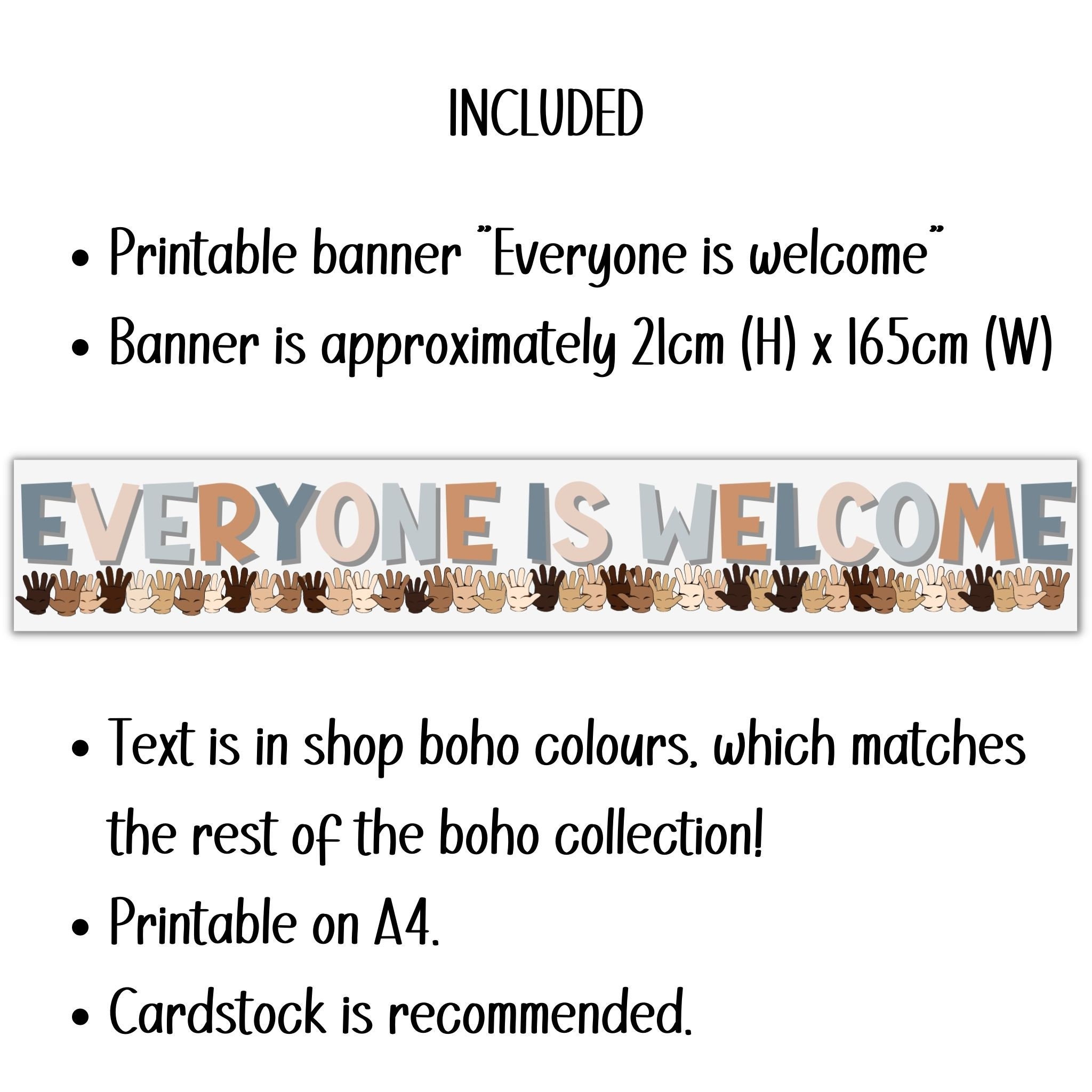 Multicultural Welcome Banner Printable: Boho Classroom Decor (digital ...