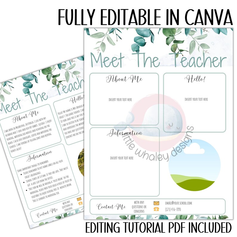 Meet the Teacher Editable Template, Printable Teacher Handout ...