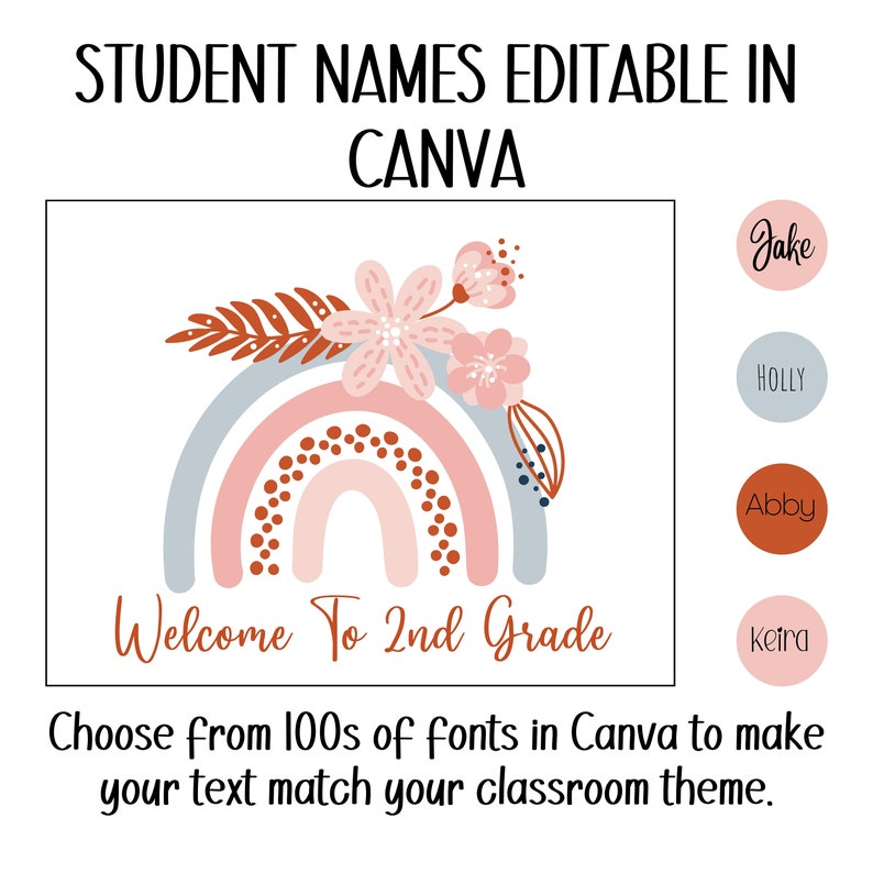 Rainbow Classroom Door Display Sign Editable, Classroom Welcome Door ...