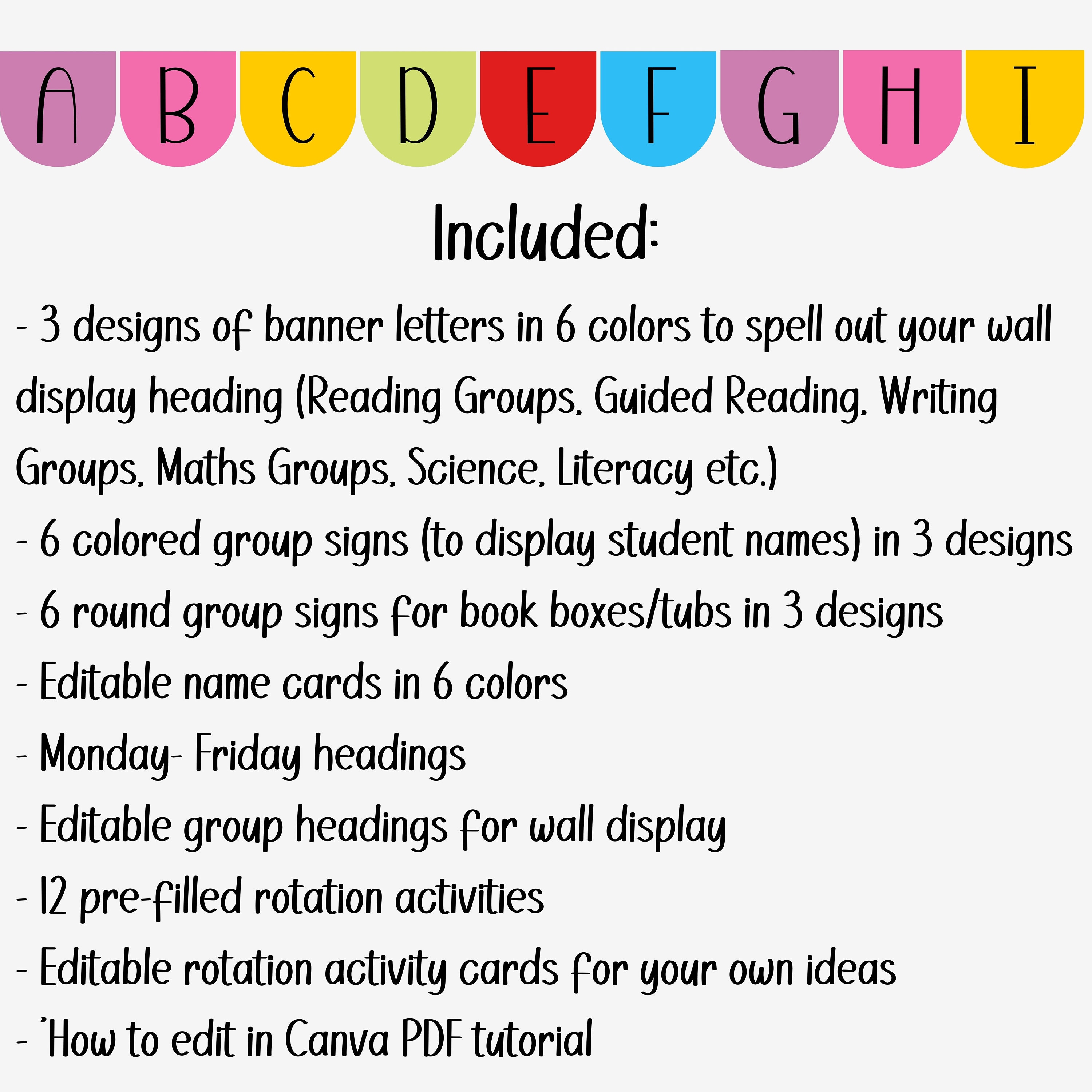 Student Reading Groups Organizer, Editable Classroom Display, Student ...