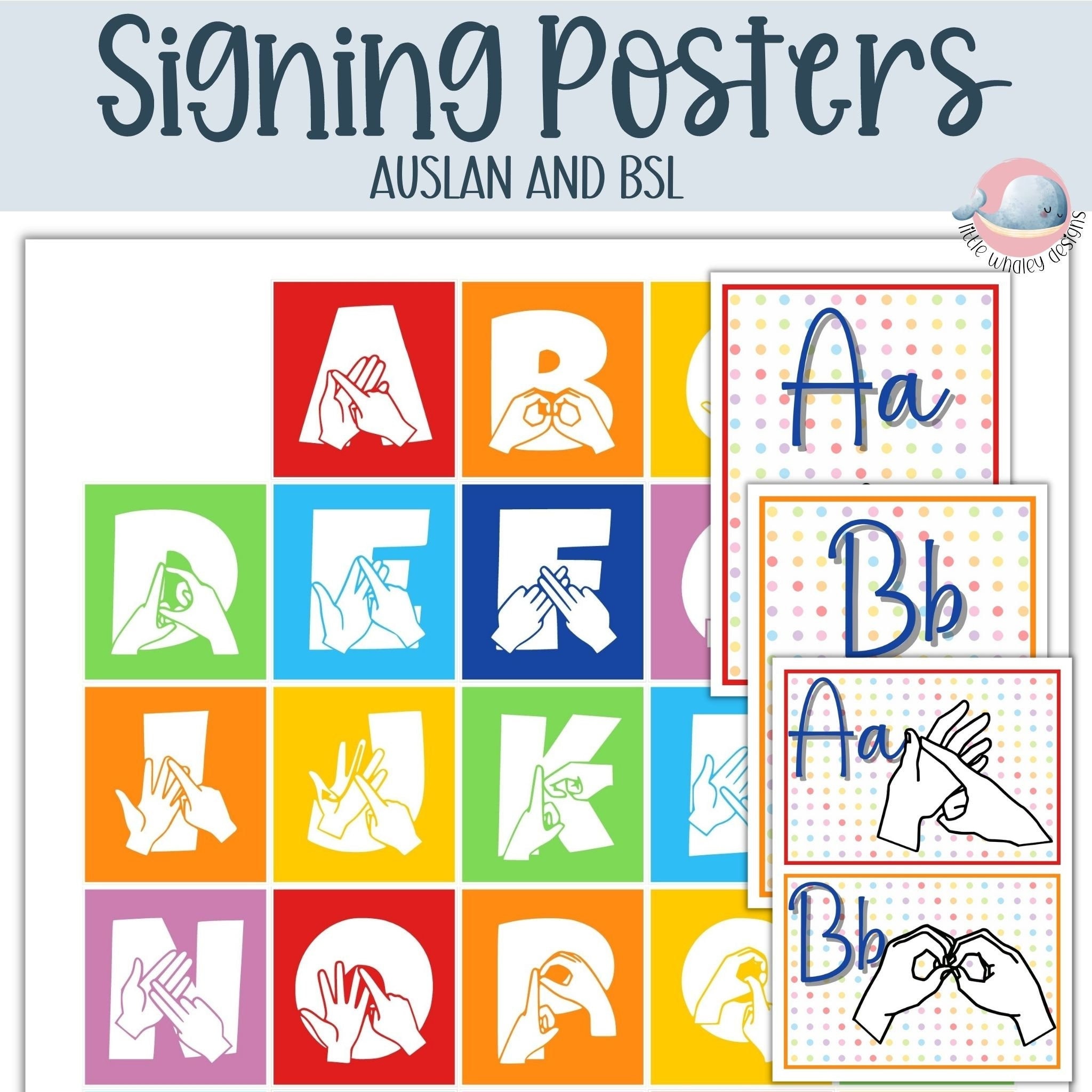 Auslan Alphabet Signing Poster and Classroom Displays, BSL Alphabet ...
