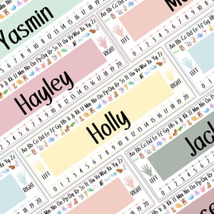 Pastel Student Desk Name Plates: Alphabet & Numbers (digital Download ...