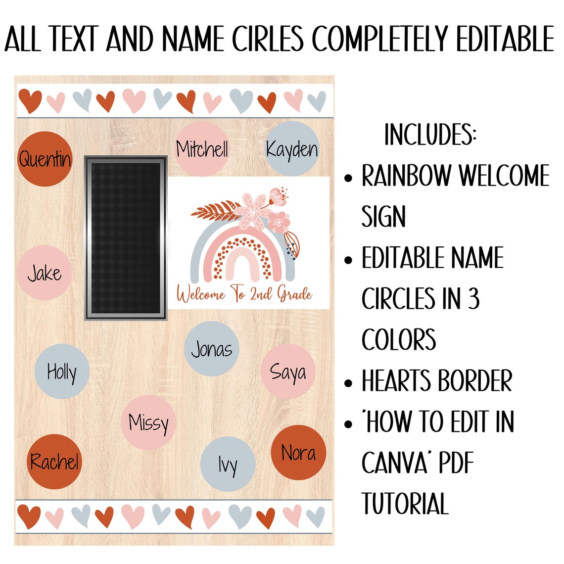Rainbow Classroom Door Display Sign Editable, Classroom Welcome Door ...