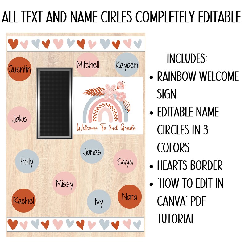 Rainbow Classroom Door Display Sign Editable, Classroom Welcome Door ...