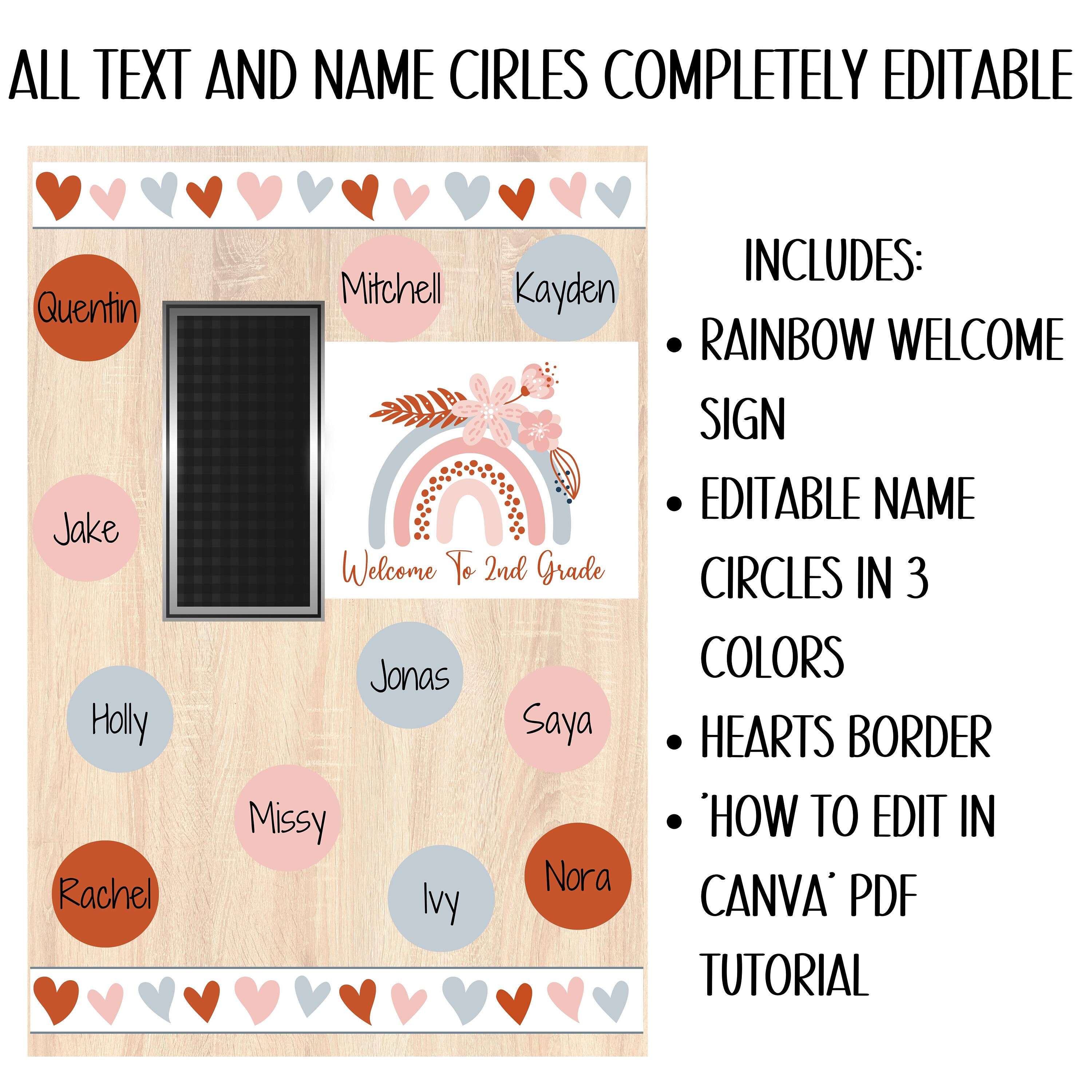 Rainbow Classroom Door Display Sign Editable, Classroom Welcome Door ...