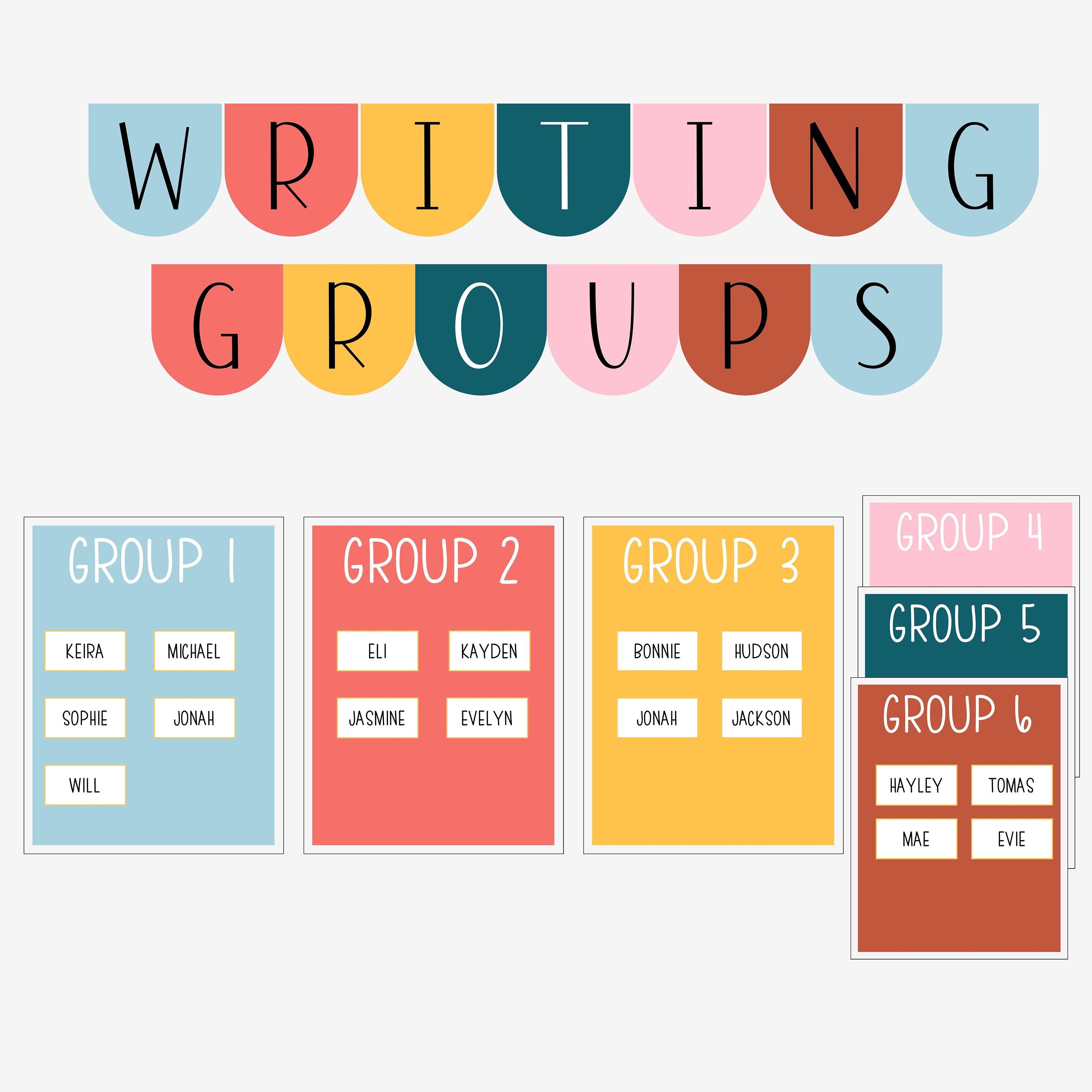 Editable Reading Groups Classroom Display: Literacy & Math (digital ...