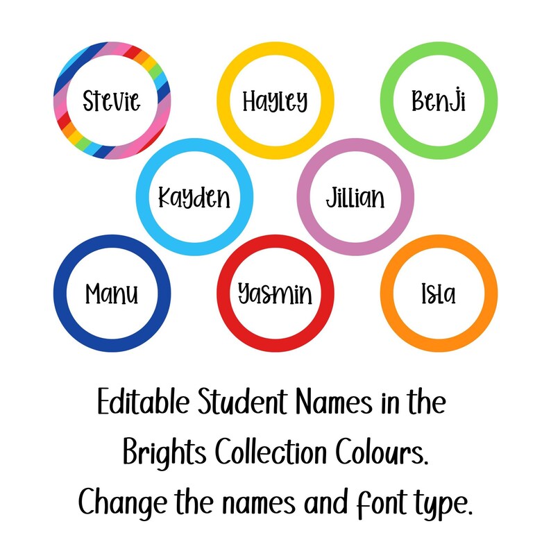 Editable Classroom Jobs Chart: Bright Collection (digital Download) - Etsy