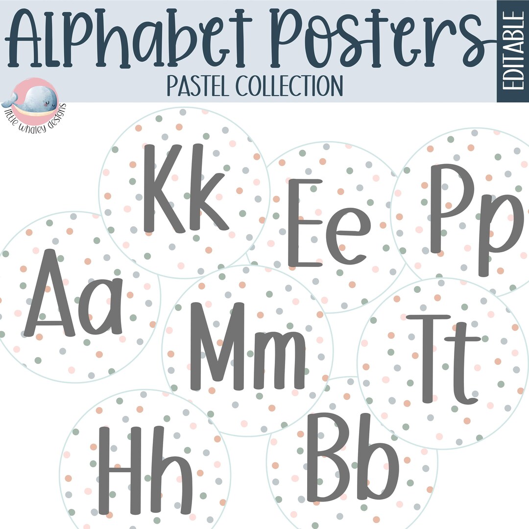 Calming Alphabet Posters, Classroom Alphabet Display Posters Bundle ...