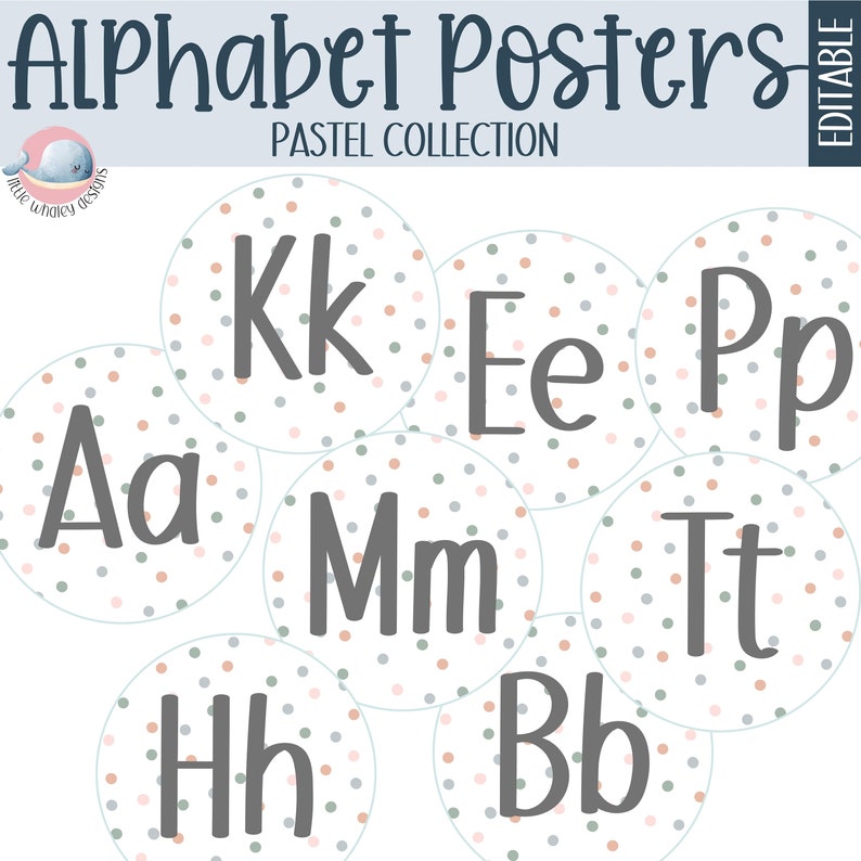 Calming Alphabet Posters, Classroom Alphabet Display Posters Bundle ...
