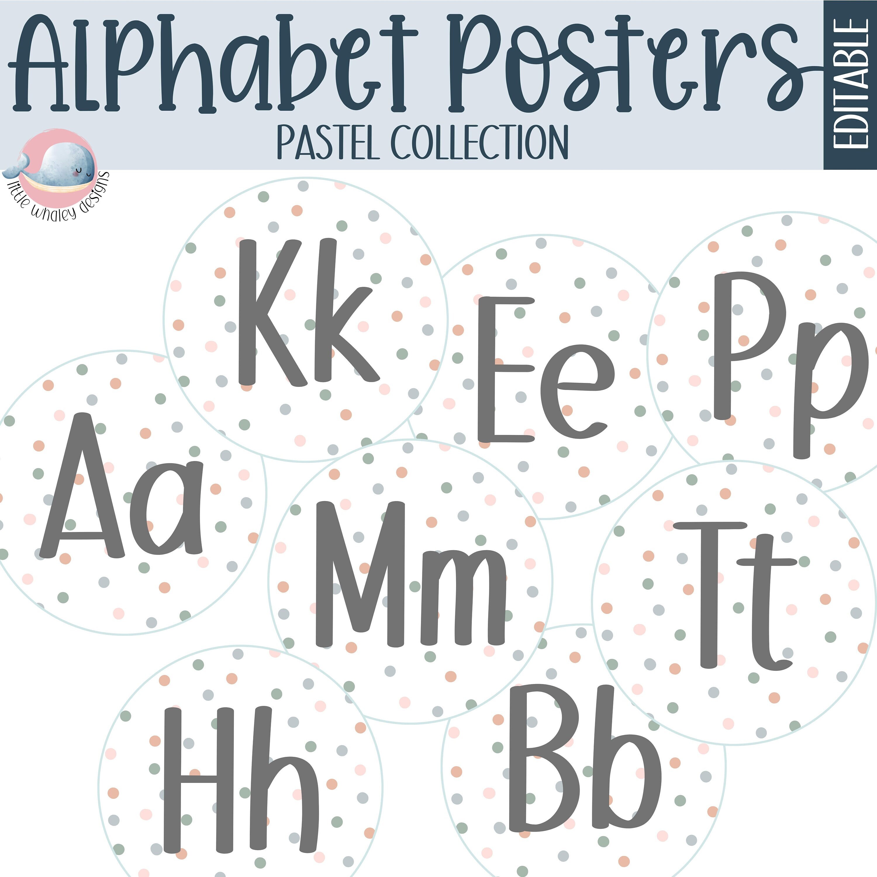 Calming Alphabet Posters, Classroom Alphabet Display Posters Bundle ...